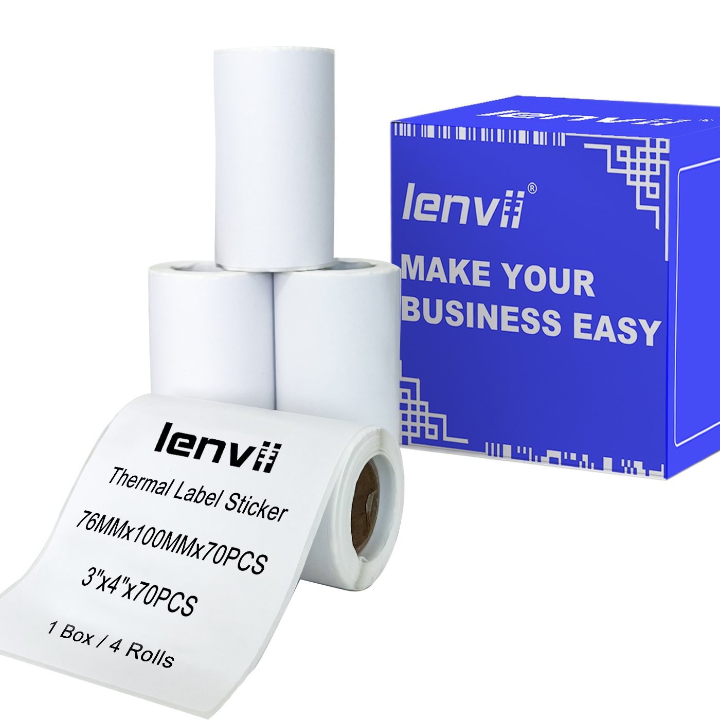 76mm×100mm×70pages/roll/ pages/box Three-proof thermal label paper, no ...